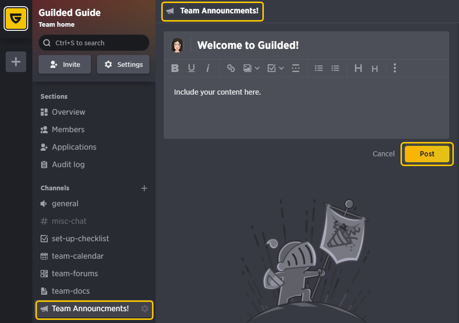 Announcement Channels – Guilded