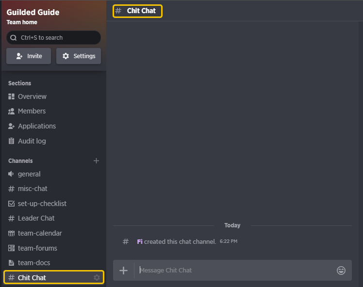 Chat Channels – Guilded