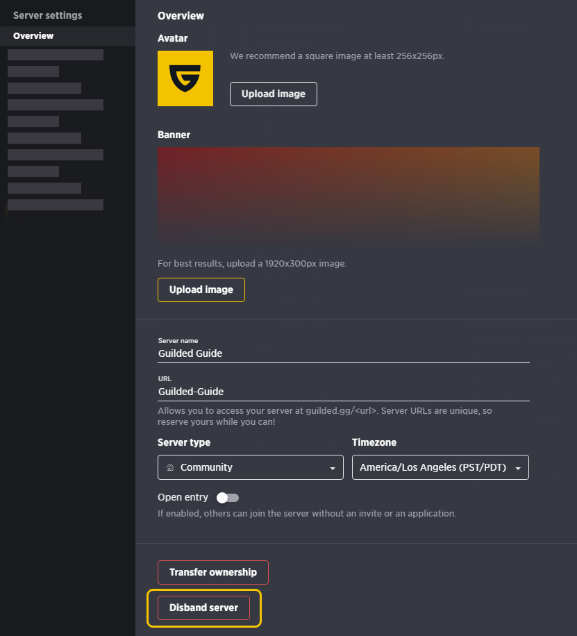 Disband Your Server – Guilded