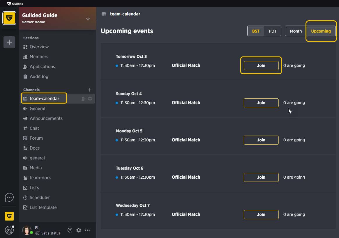 How do I join an event? – Guilded