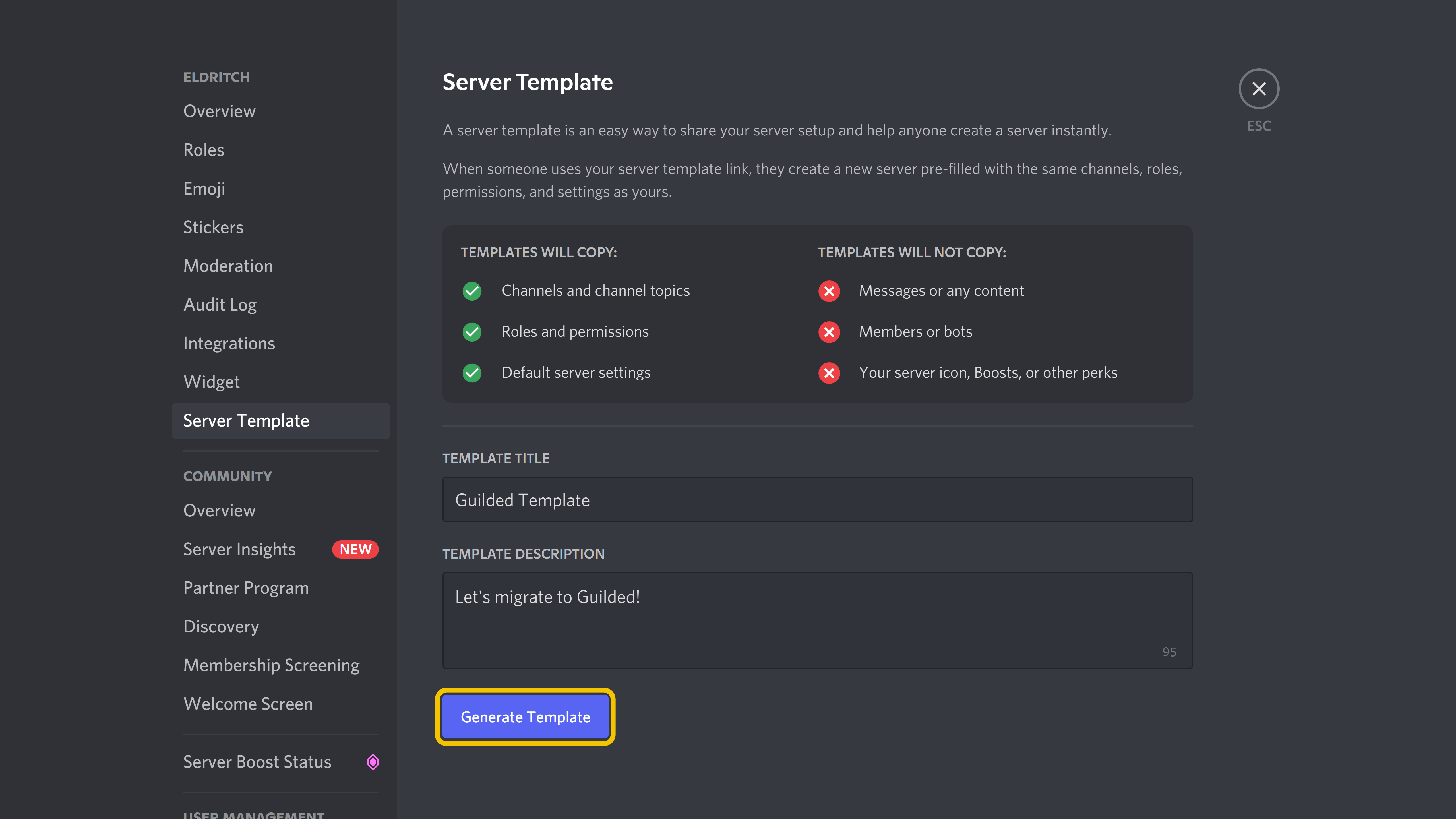 How To Use Discord Template On Existing Server